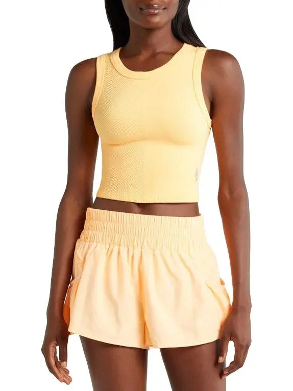 Free People Free Throw Crop Muscle Tank Top - Morning Sun
