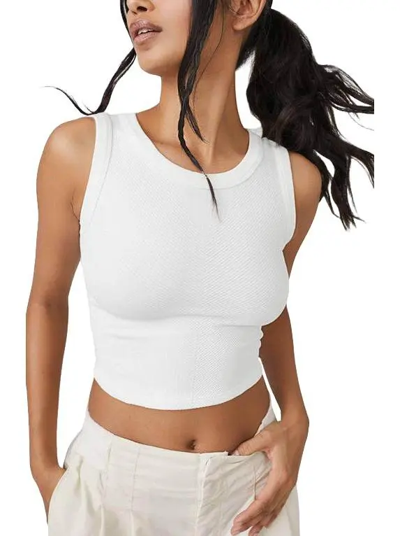 Free People Free Throw Crop Muscle Tank Top - White