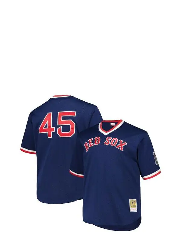 Mitchell & Ness Pedro Martinez Boston Red Sox 1999 Cooperstown Collection Mesh Pullover Jersey - Navy