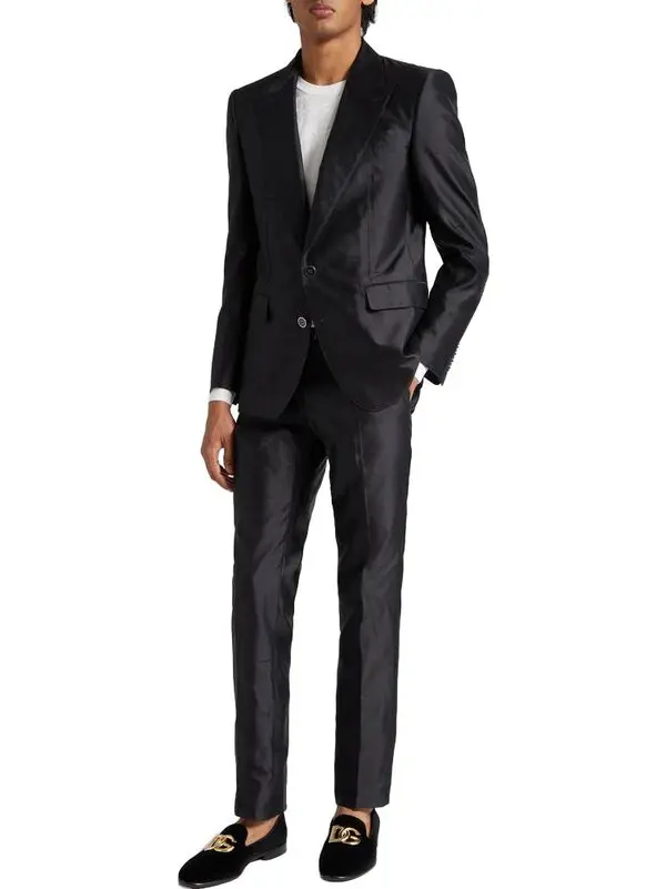 Dolce & Gabbana Sicilia Fit Silk Shantung Two-piece Suit - Black