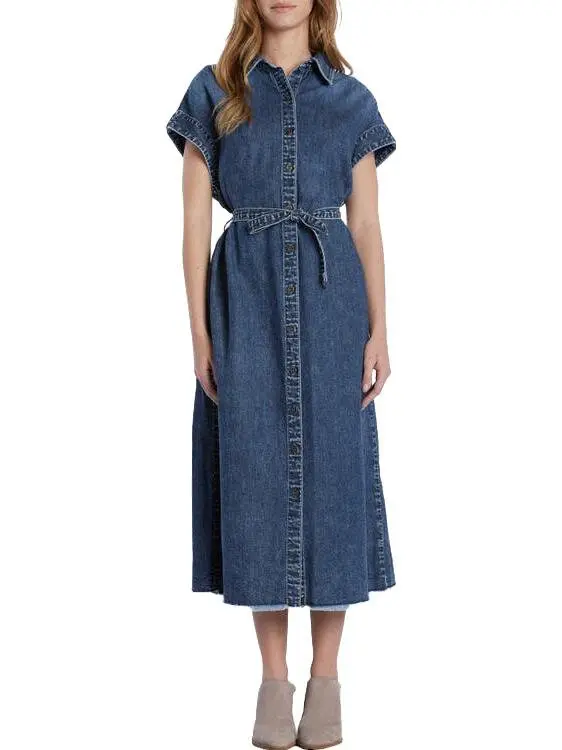 WASH LAB DENIM Weekend Belted Shirtdress - Range Blue