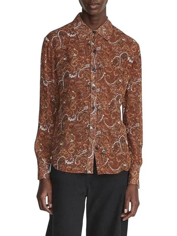 Rag & Bone Antonia Paisley Shirt - Brown Multi