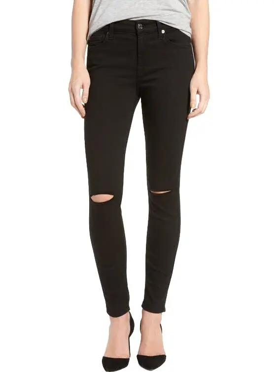 7 For All Mankind Ankle Skinny Jeans - Bair Black 2