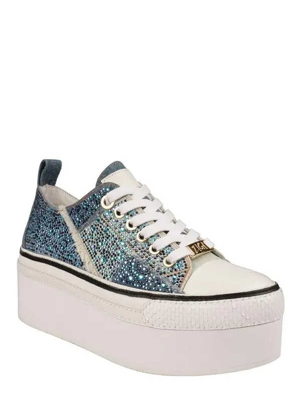 ZIGI Koralay Rhinestone Platform Sneakers - Blue Canvas