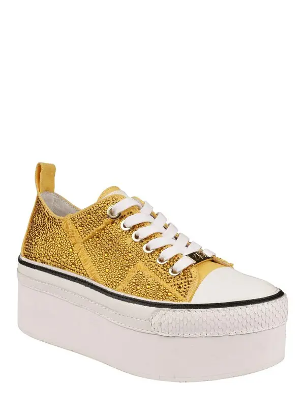 ZIGI Koralay Rhinestone Platform Sneakers - Yellow Canvas