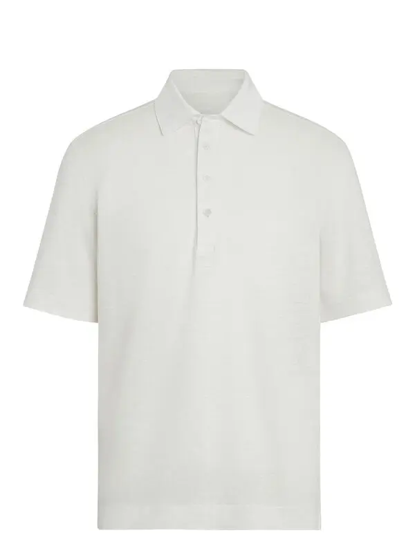 Zegna Short-sleeve Linen Polo Shirt - White