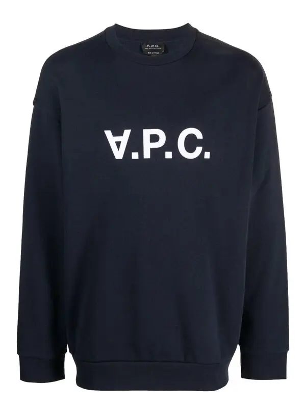 A.p.c. V.p.c. Logo-print Organic-cotton T-shirt - Blue