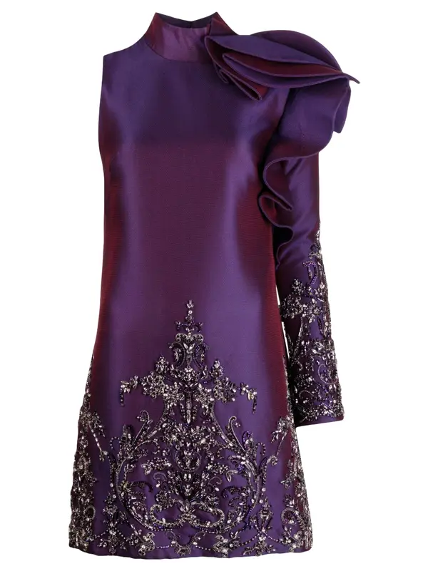 SAIID KOBEISY Mikado One-shoulder Dress - Purple