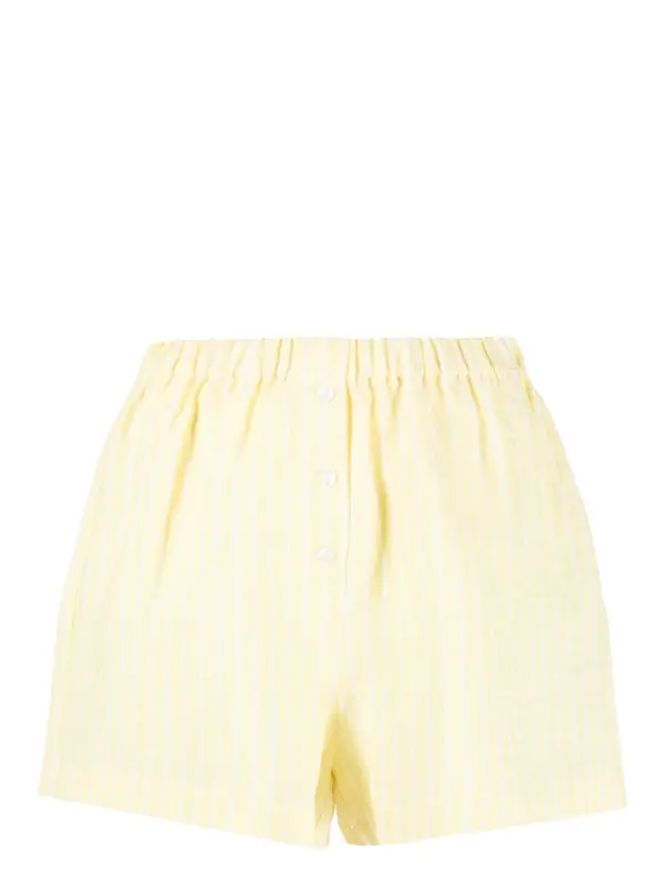 FORTE DEI MARMI COUTURE Striped Linen Shorts - Yellow