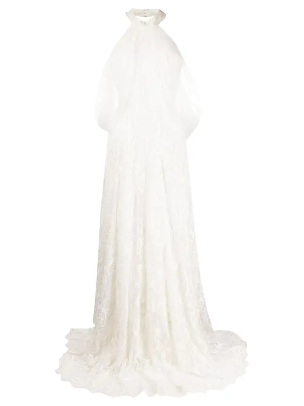 SAIID KOBEISY Halter-neck Gown - White