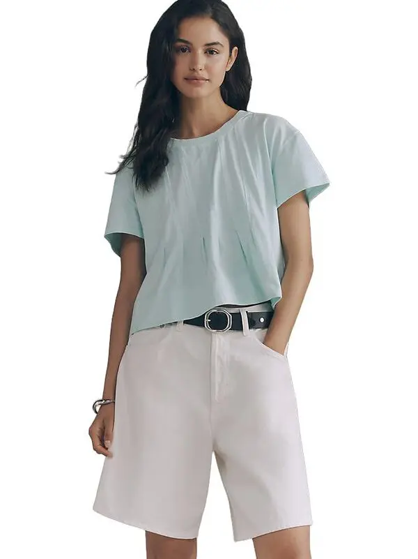 PILCRO Pleated Swing Tee - Glacier