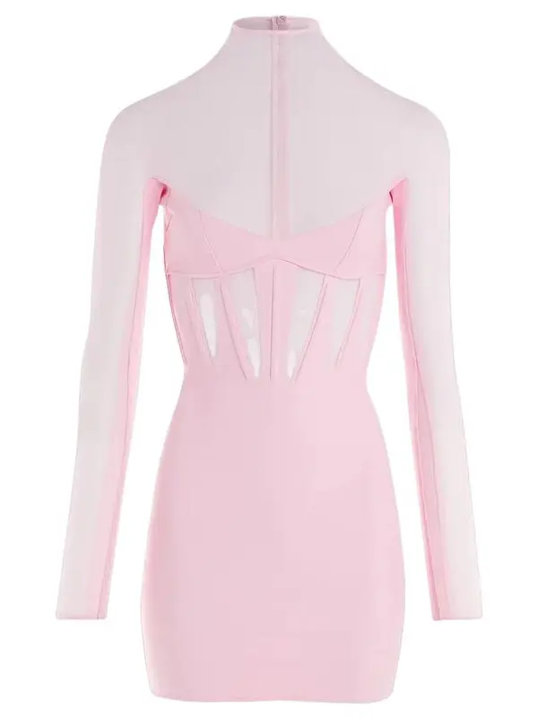 MUGLER Corset Illusion Dress - Pink