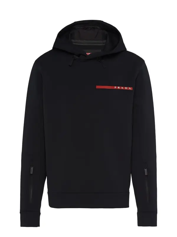Prada Recycled Double Jersey Hoodie - Black