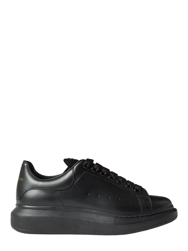 Alexander McQueen Exaggerated-sole Leather Sneakers - Black