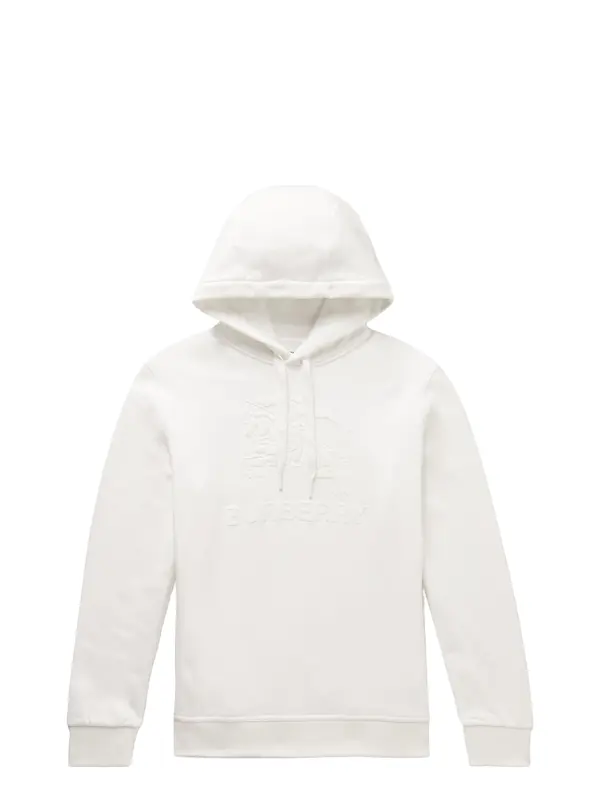 Burberry Terry-trimmed Cotton-jersey Hoodie - White