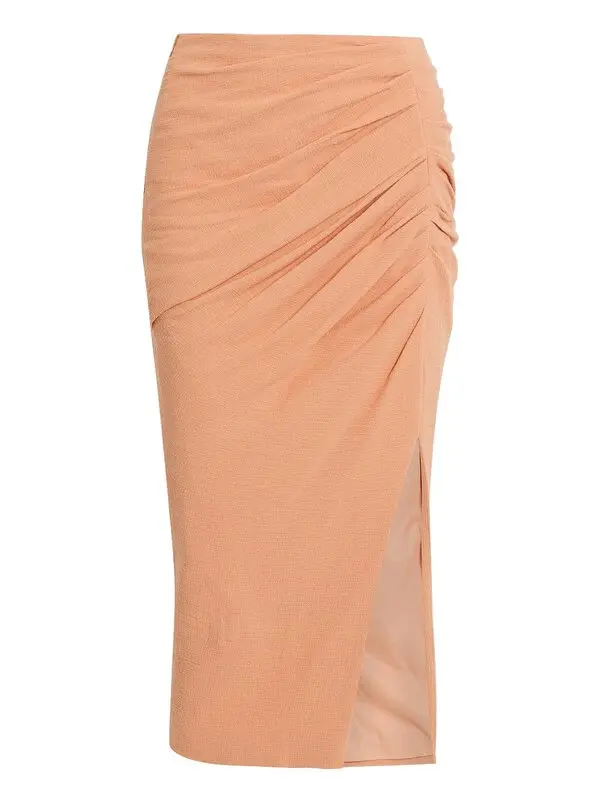 Simkhai Hayden Ruched Midi Skirt - Peach