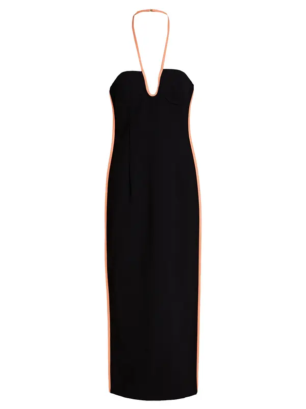 Paris Georgia Nassia Crepe Halterneck Midi Dress - Black