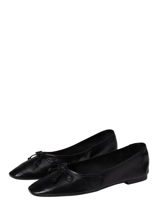 Schutz Arissa Croc Embossed Ballet Flats - Black