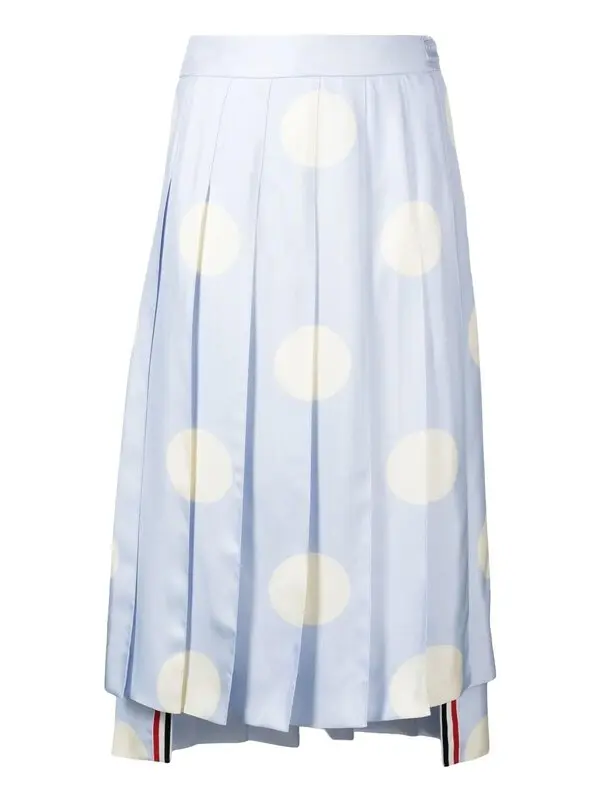 Thom Browne Polka-dot Print Pleated Skirt - Blue