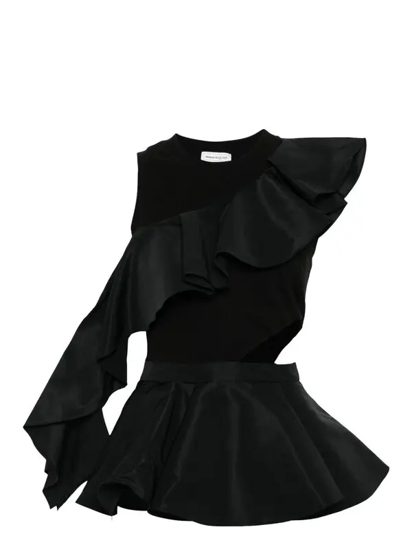 Alexander McQueen Asymmetric Tank Top - Black