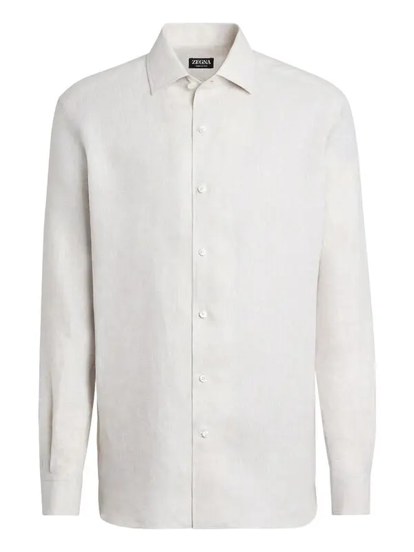 Zegna Long-sleeve Linen Shirt - White