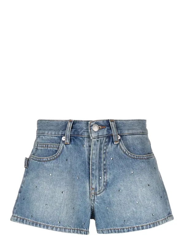 Zadig&Voltaire Rhinestone-embellished Denim Shorts - Blue