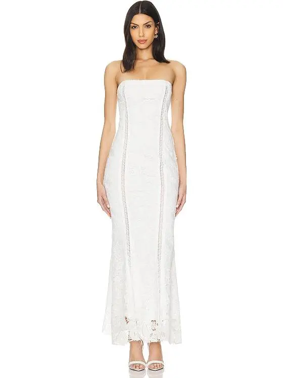 Rococo Sand Eyelet Maxi Dress - White