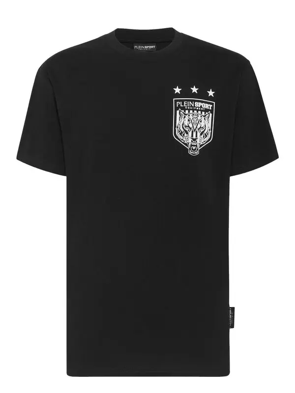 PLEIN SPORT Ss Tiger Crest-print T-shirt - Black