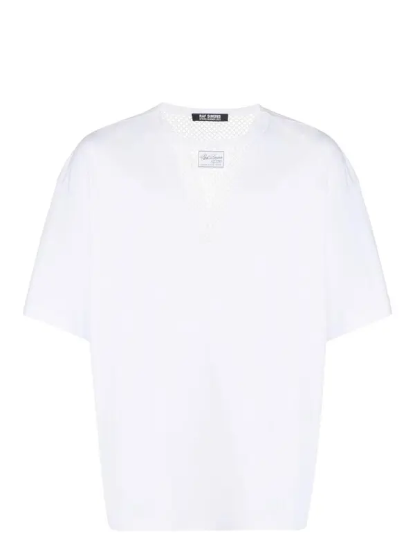 Raf Simons Fishnet-panel Short-sleeve T-shirt - White