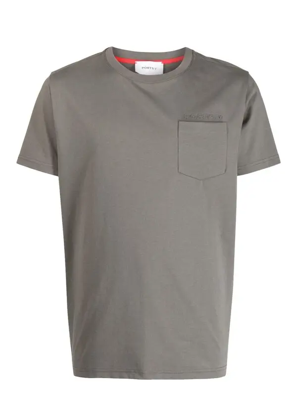 PORTS V Patch-pocket T-shirt - Grey