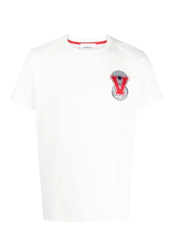 PORTS V Logo-embroidered T-shirt - White