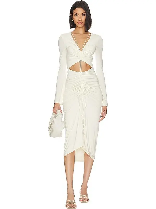 L'academie X Jetset Christina Norae Midi Dress - Soft White