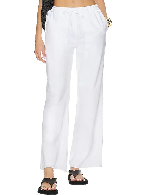 SNDYS X Linen Pants - White