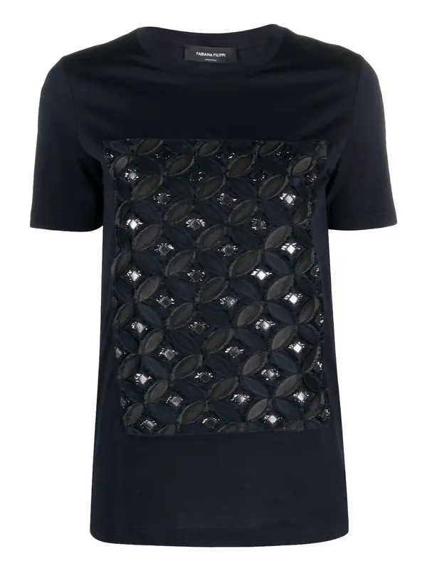 Fabiana Filippi Patterned Jacquard T-shirt - Blue