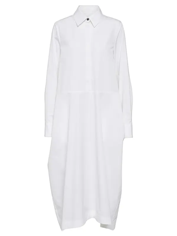 JIL SANDER Cotton Poplin Shirt Dress - White