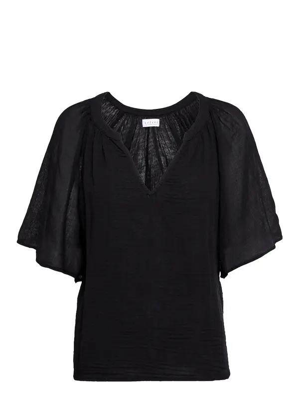 Velvet By Graham & Spencer Belle Cotton Top - Black