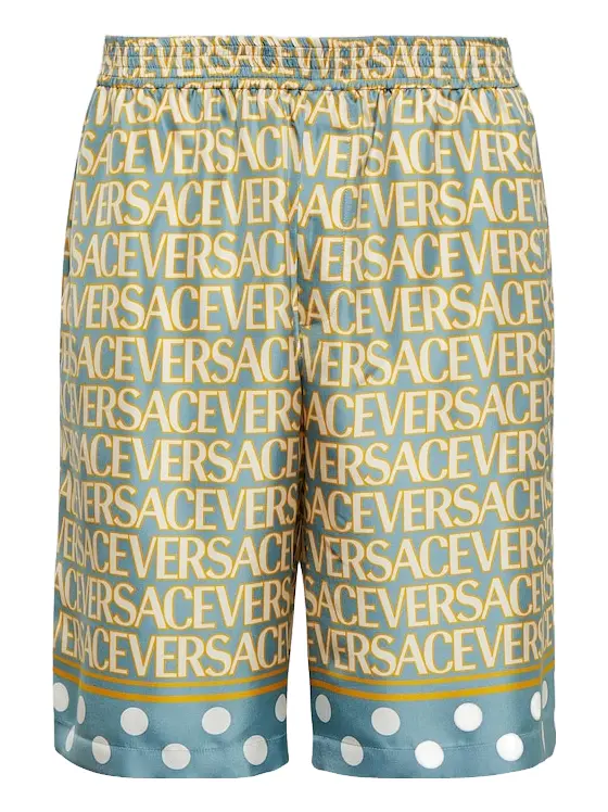 Versace Allover Silk Shorts - Multicoloured