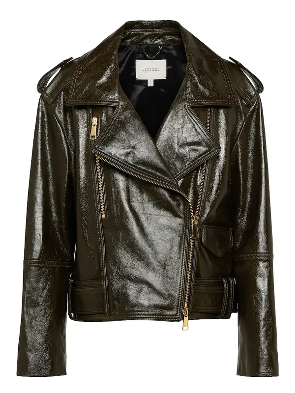 Dorothee Schumacher Leather Biker Jacket - Green