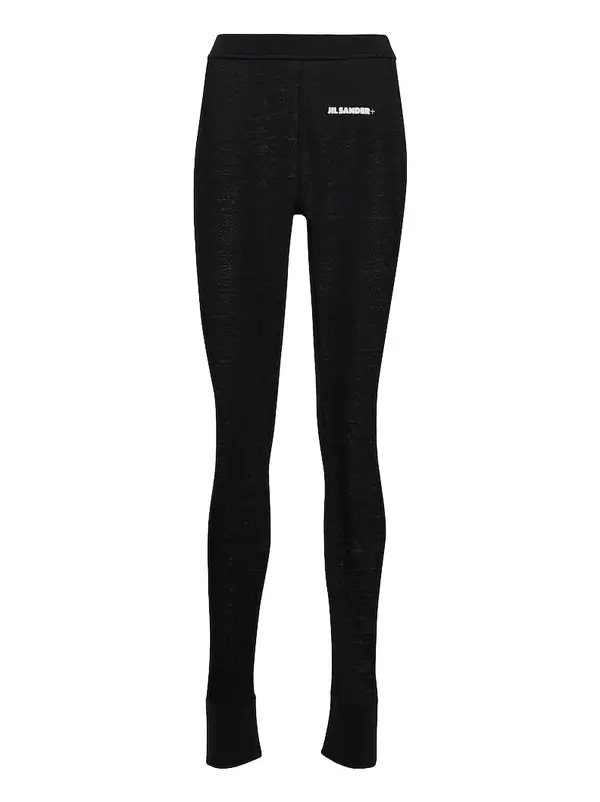 JIL SANDER Logo Leggings - Black