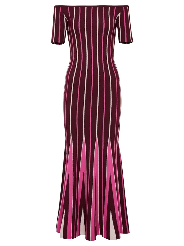Gabriela Hearst Pleated Wool Maxi Dress - Red
