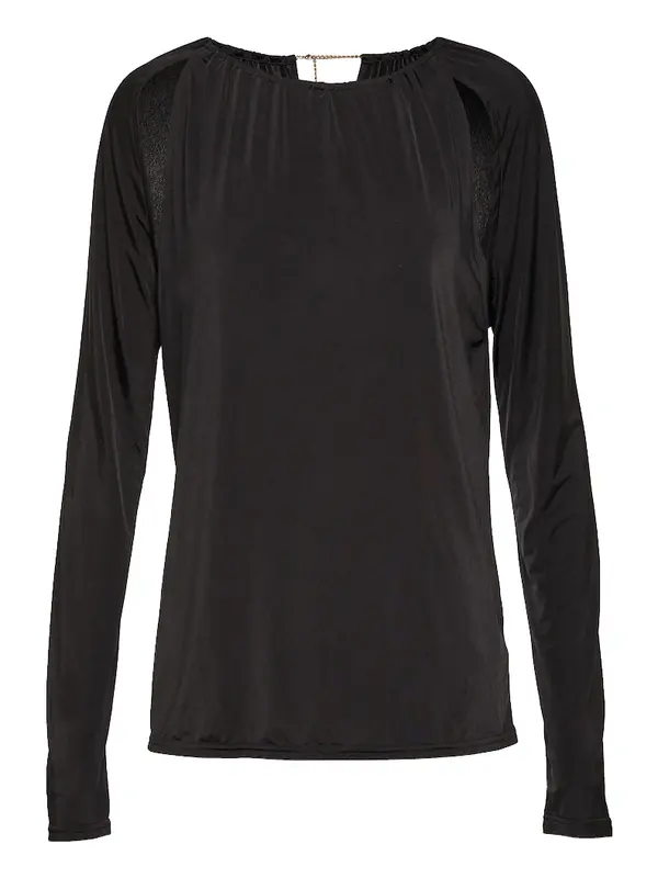 Victoria Beckham Cutout Ruched Top - Black