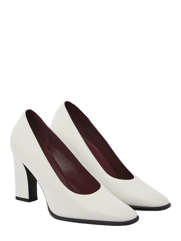 THE ROW Leather Loafer Pumps - White