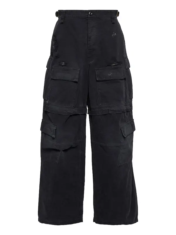 Balenciaga Cotton Twill Cargo Pants - Black