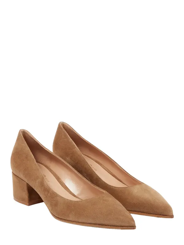 GIANVITO ROSSI Piper Suede Pumps - Brown