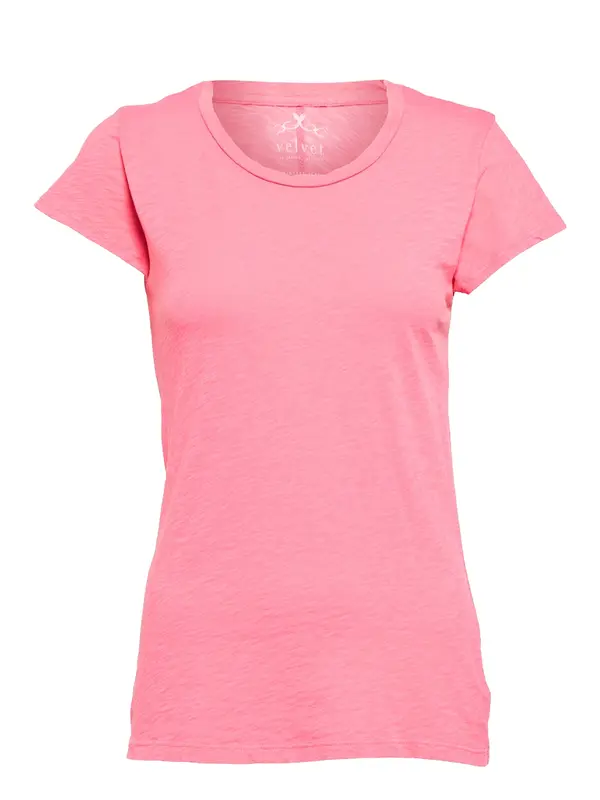 Velvet By Graham & Spencer Odelia Cotton Jersey T-shirt - Pink