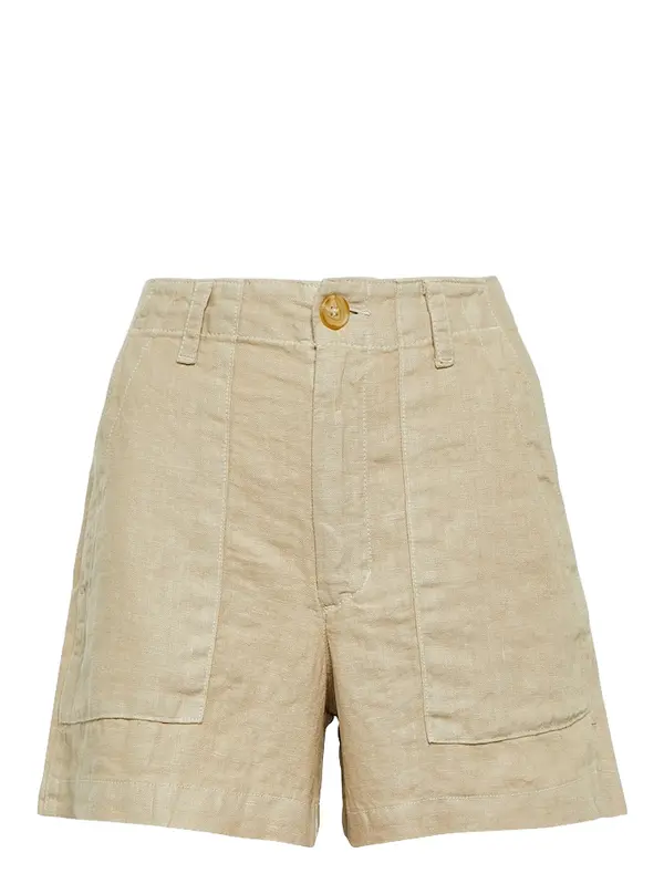 Velvet By Graham & Spencer Fallon Linen Shorts - Beige