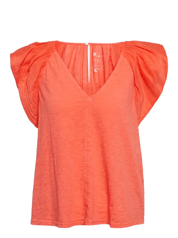 Velvet By Graham & Spencer Carly Cotton Top - Orange