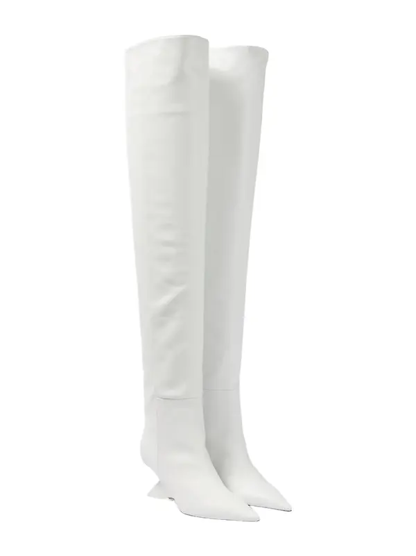 Attico Cheope Over-the-knee Leather Boots - White