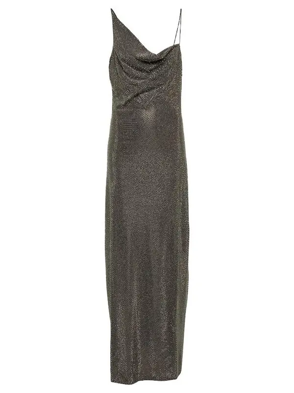 Stella McCartney Asymmetric Embellished Maxi Dress - Metallic