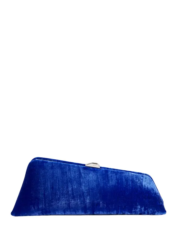 Attico Long Night Velvet Clutch - Blue
